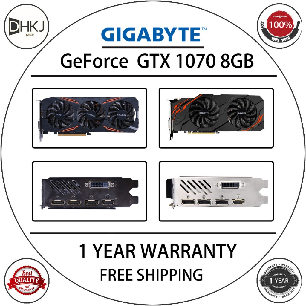 USED Gigabyte GeForce GTX 1070 G1 Gaming 8G High Performance Gaming Graphics Card Gigabyte GTX ...