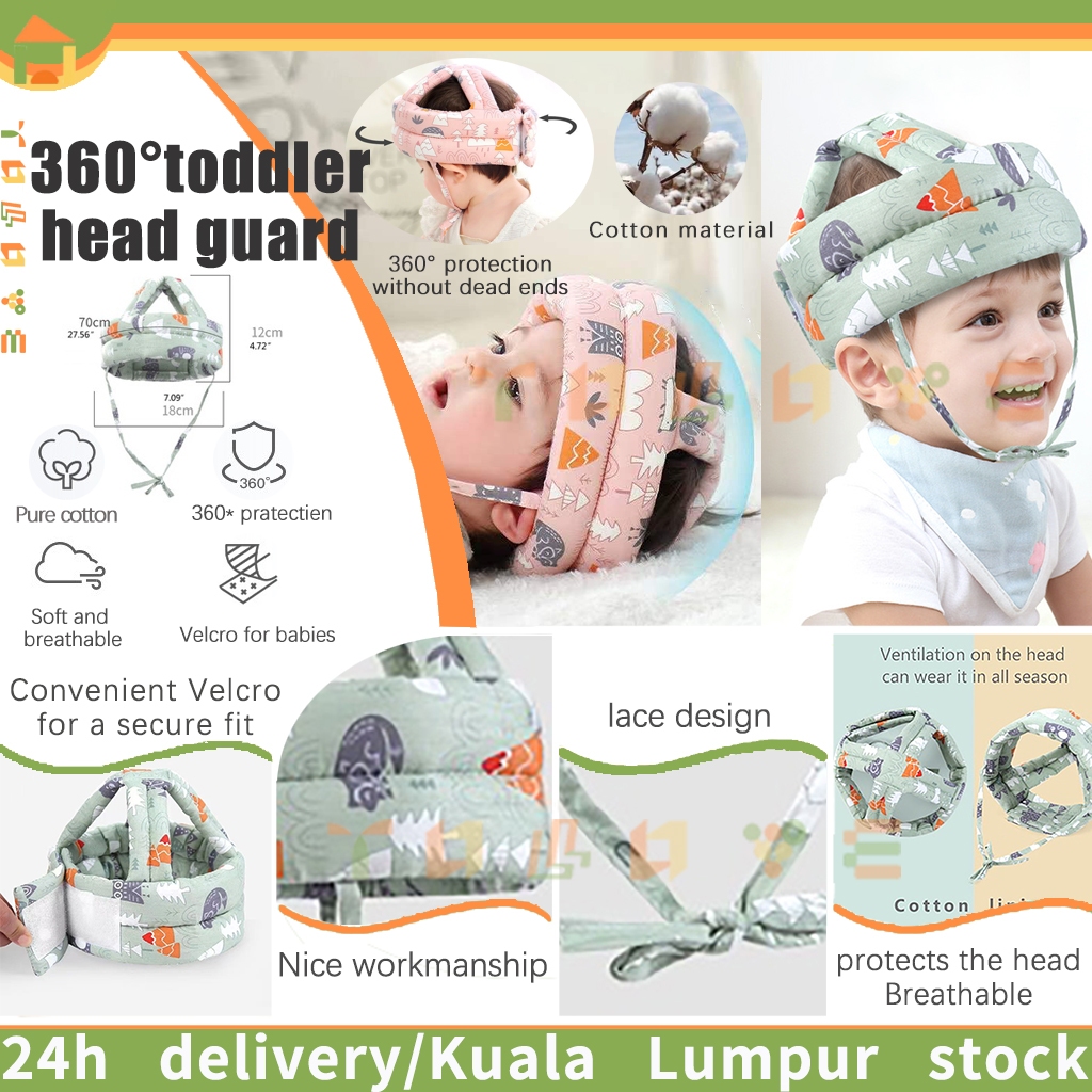 Baby Head Protection Adjustable Soft Baby Safety Helmet Walk Safety ...