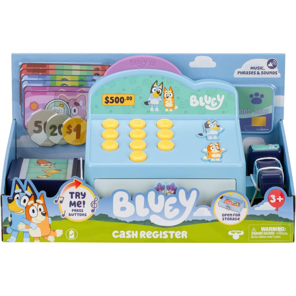 Bluey Cash Register, Sounds and Phrases from Bluey and Bingo Toddler ...
