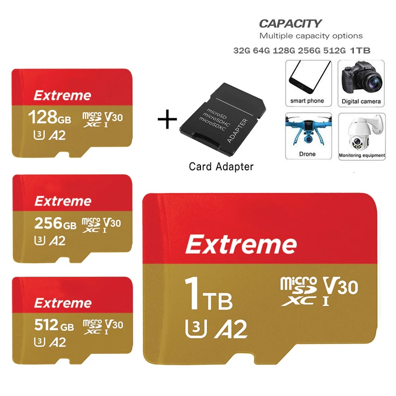 Extreme Micro SD Card 32GB 64GB Memory Card 128GB A2 Micro SD 256GB ...
