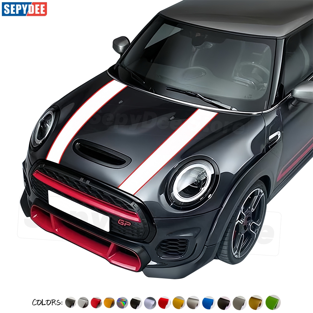 Car Hood Bonnet Stripes Sticker Engine Cover Band Rear Trunk Body Decal ...