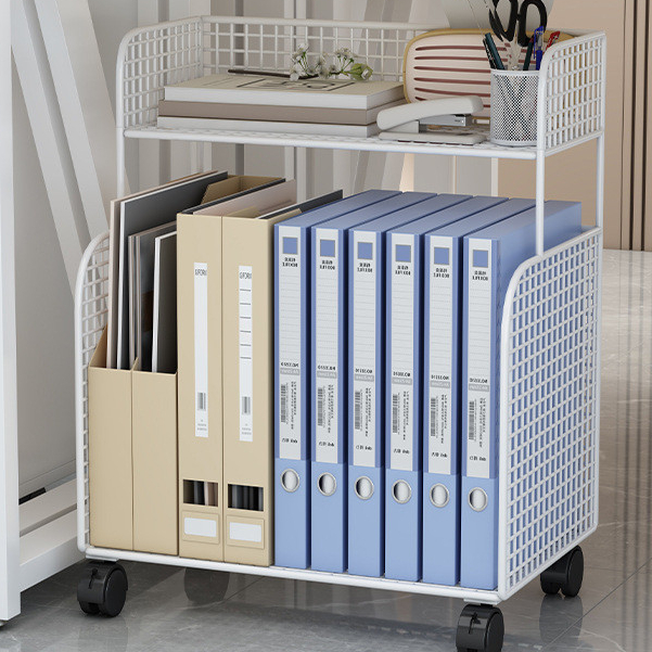 Under Desk File Rack Movable File Storage Rack Large Capacity Movable ...