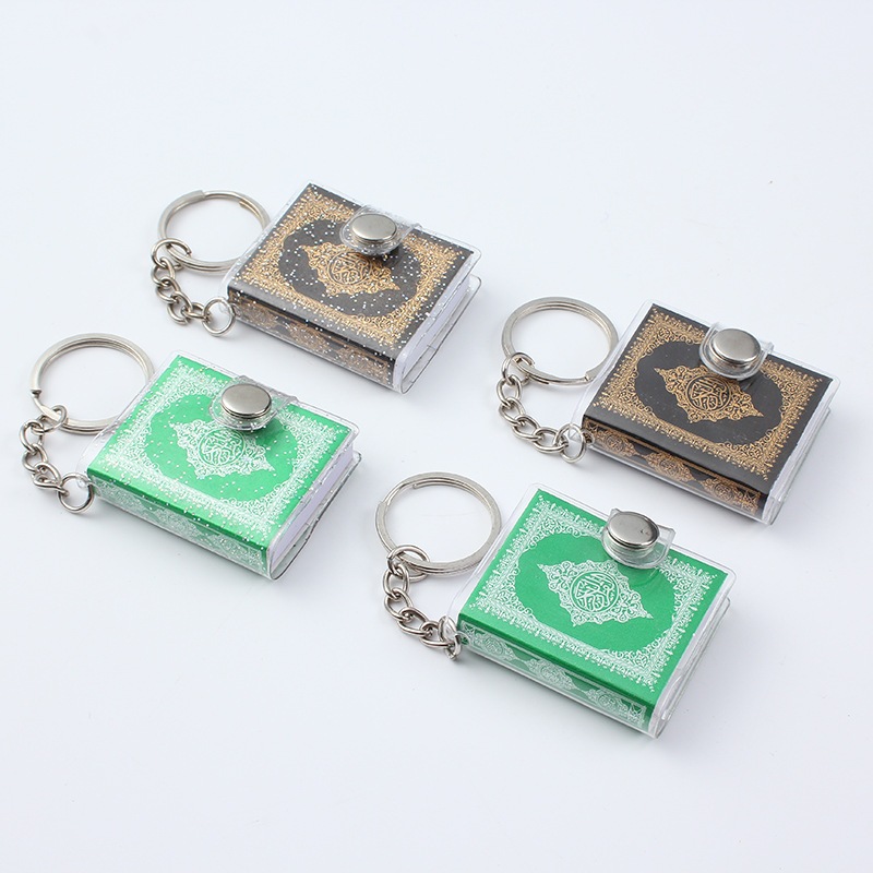 Islamic Muslim Mini Ark Quran real paper can be read Quran key ring ...