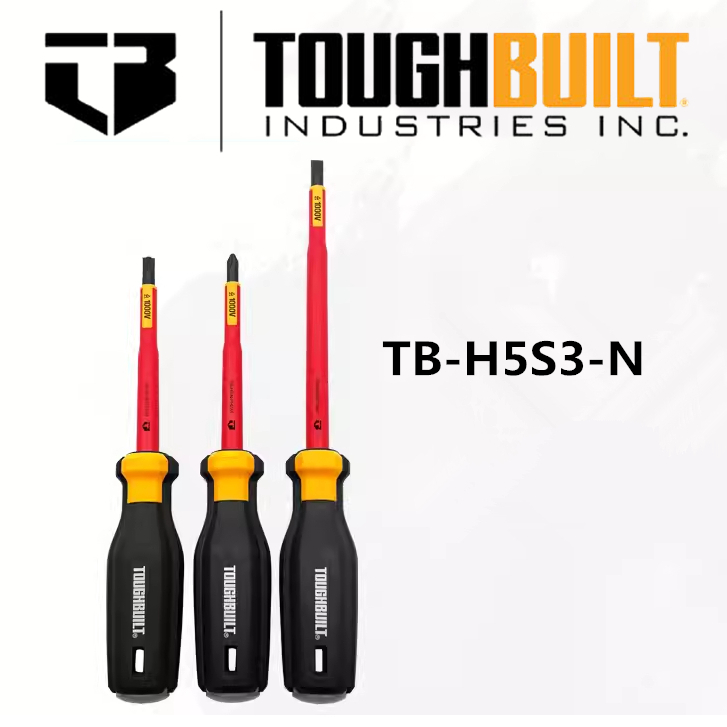 Toughbuilt Insulated Screwdriver Screwdriver 3-Piece Set TB-H5S3-N Flat ...