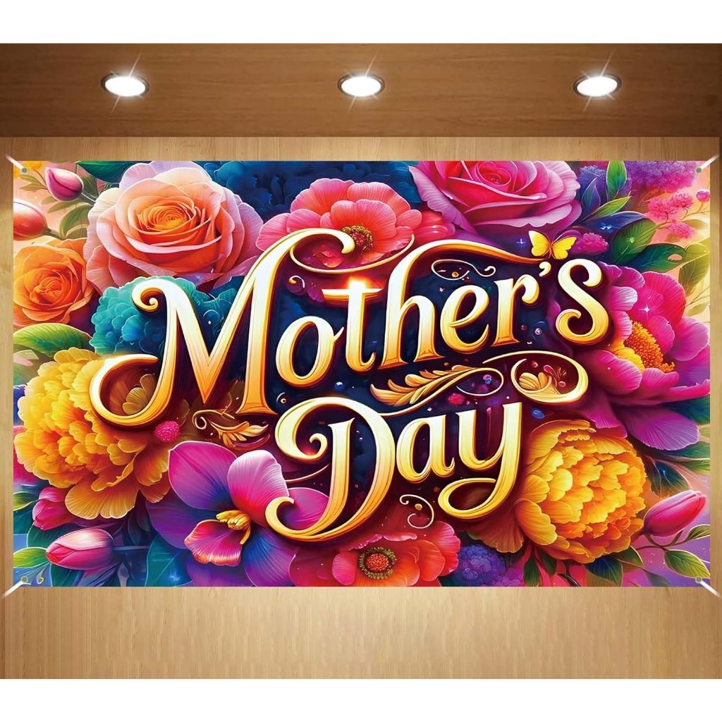 5X3FT Mother's Day Photo Backdrop Happy Mother's Day Banner Great ...