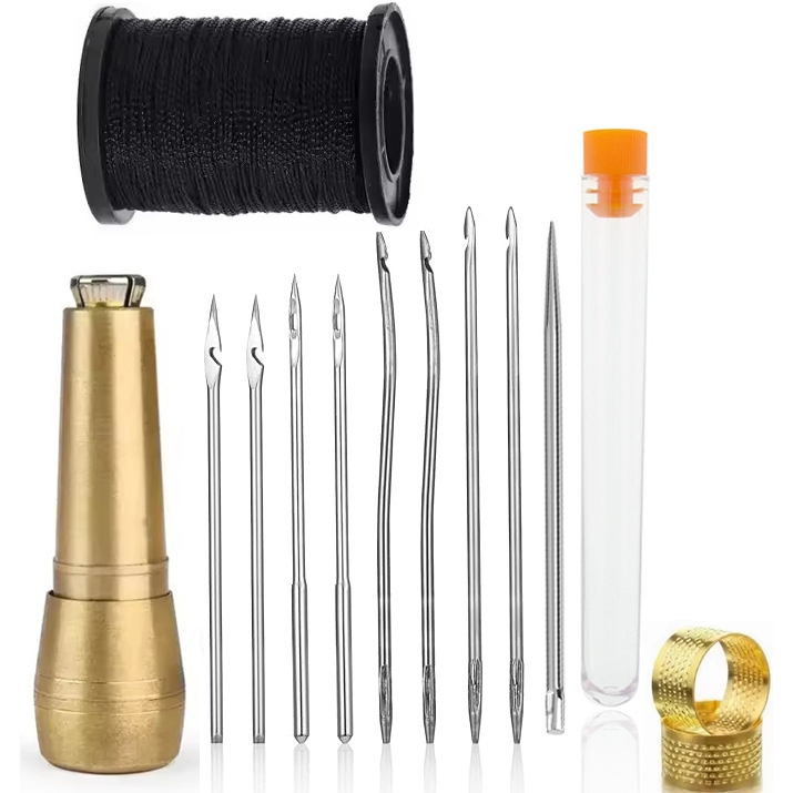 9 Needles 】 Leather Sewing Kit DIY Leather Sewing Canvas Tent Shoe ...