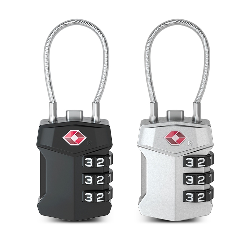 TSA Approved Cable Luggage Locks, 3 Digit Combination Padlock, Luggage ...