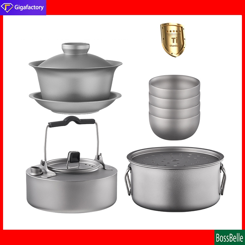 Bossbelle-Pure titanium outdoor portable tea maker double layer quick ...