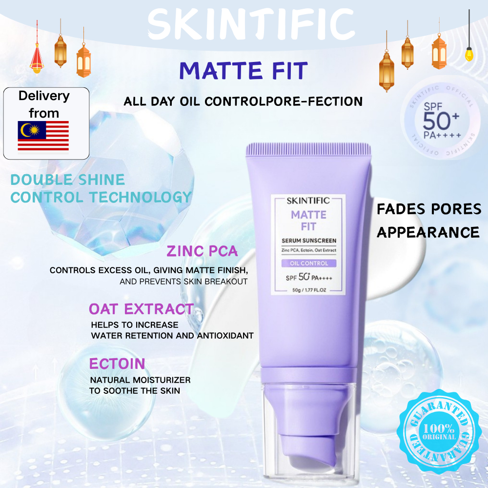 SKINTIFIC Matte Fit Serum Sunscreen SPF50+ PA++++ Sun UV Protection No ...