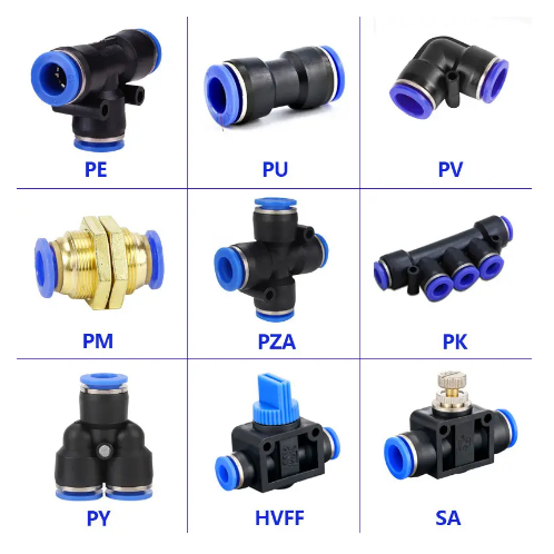 Pneumatic Fittings PY/PU/PV/PE/HVFF/SA Series Air Pipe Hose Push in Quick Coupling 4mm 6mm 8mm ...