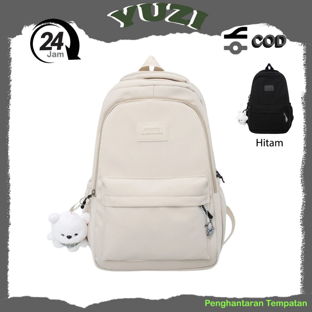 Beg ransel Gaya Kampus Sederhana dan Serbag Pelajar yang Bergaya dan ...