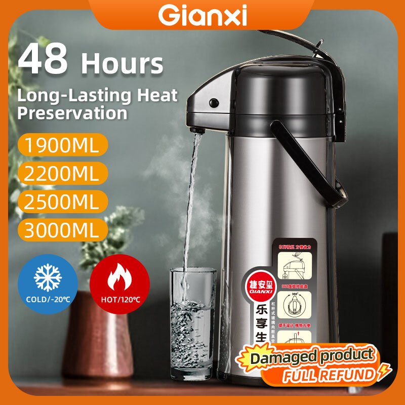 GIANXI Pressing cold water bottle Thermos Warmer Pneumatic Hot Water ...