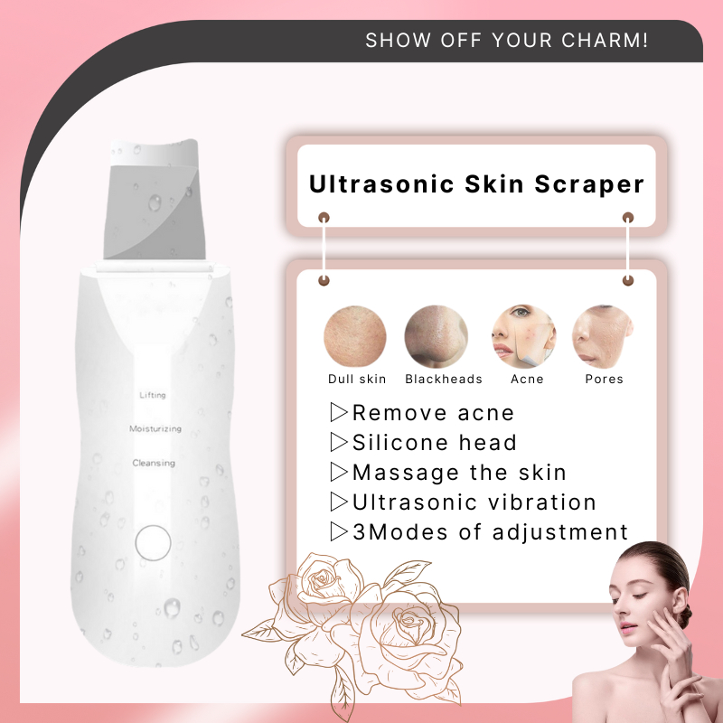 Ultrasonic Skin Scraper Pore Deep Face Cleaning Remover Blackheads Skin ...