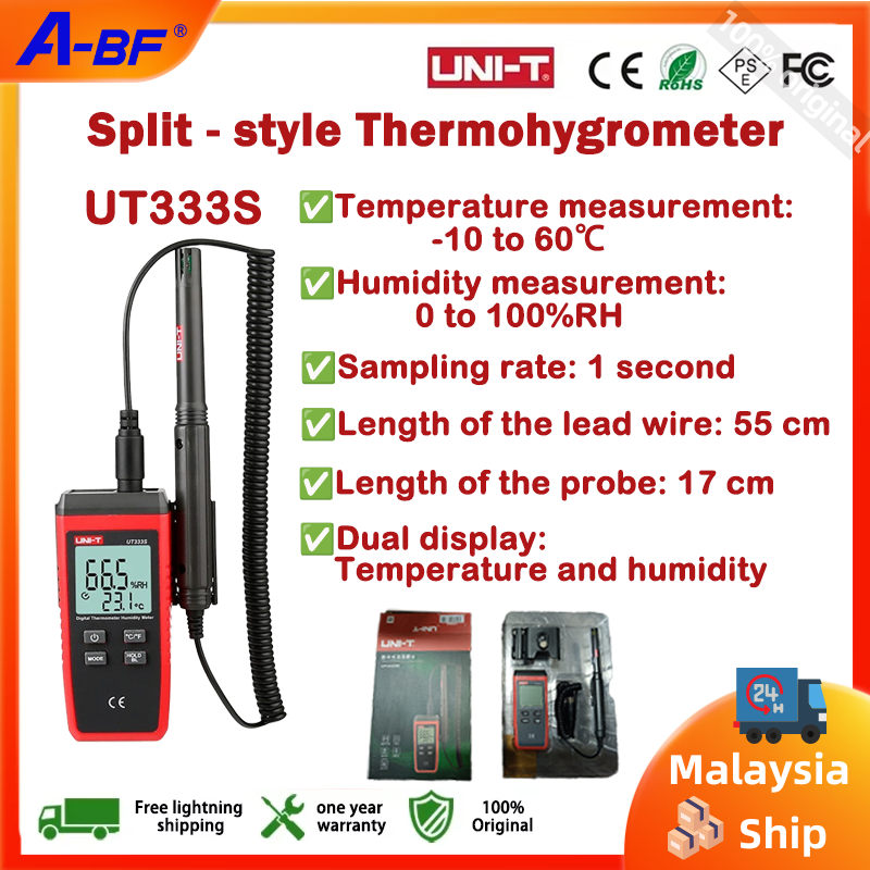 UNI-T UT333S Mini Temperature Humidity Meter Outdoor Hygrometer ...