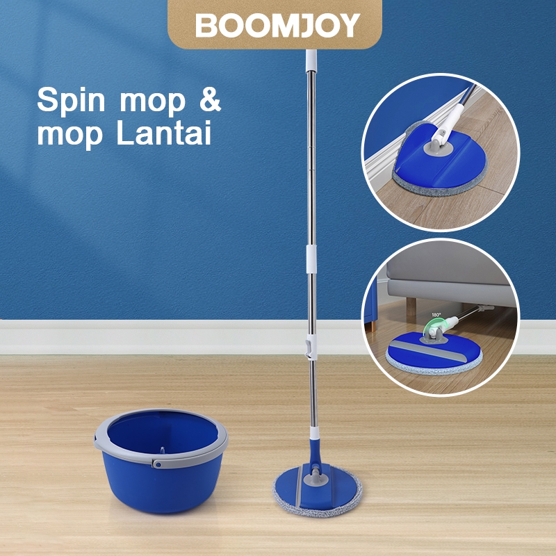 BOOMJOY 2 in 1 Wash and Dry Design Single Spin Powerful Mop With ...