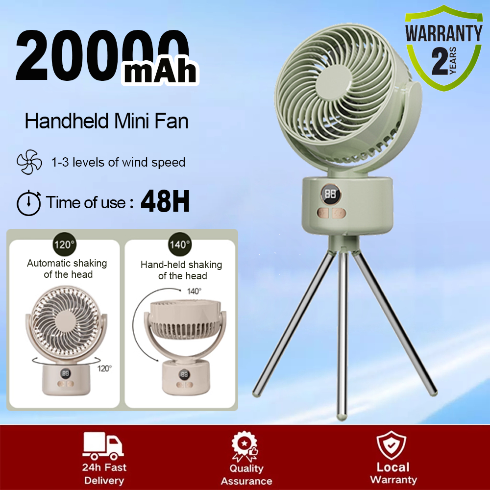 [24-hour delivery] Camping Portable Fan Kipas Display Rechargeable 20 ...