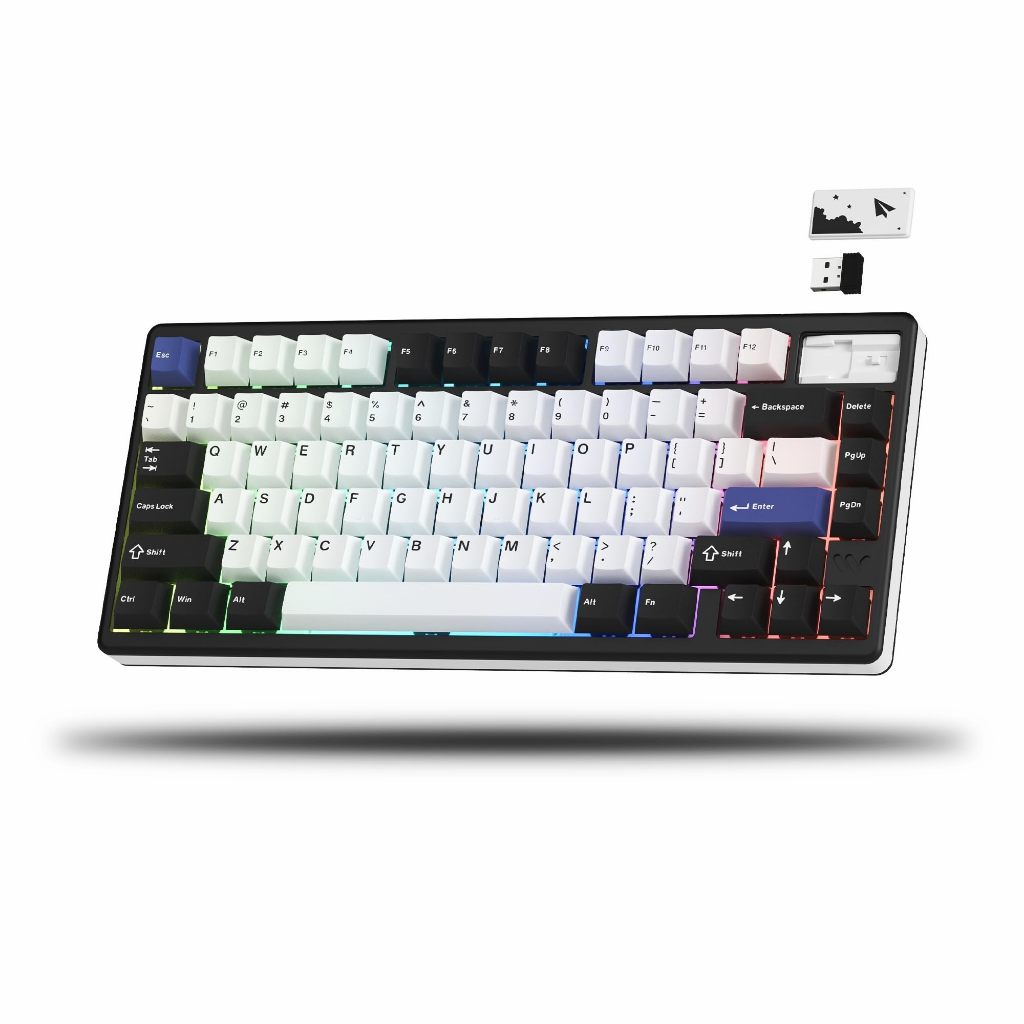 Womier SK71 Pro 75% VIA Support Wireless Aluminum Mechanical Keyboard Tri-Mode Hot Swappable RGB ...