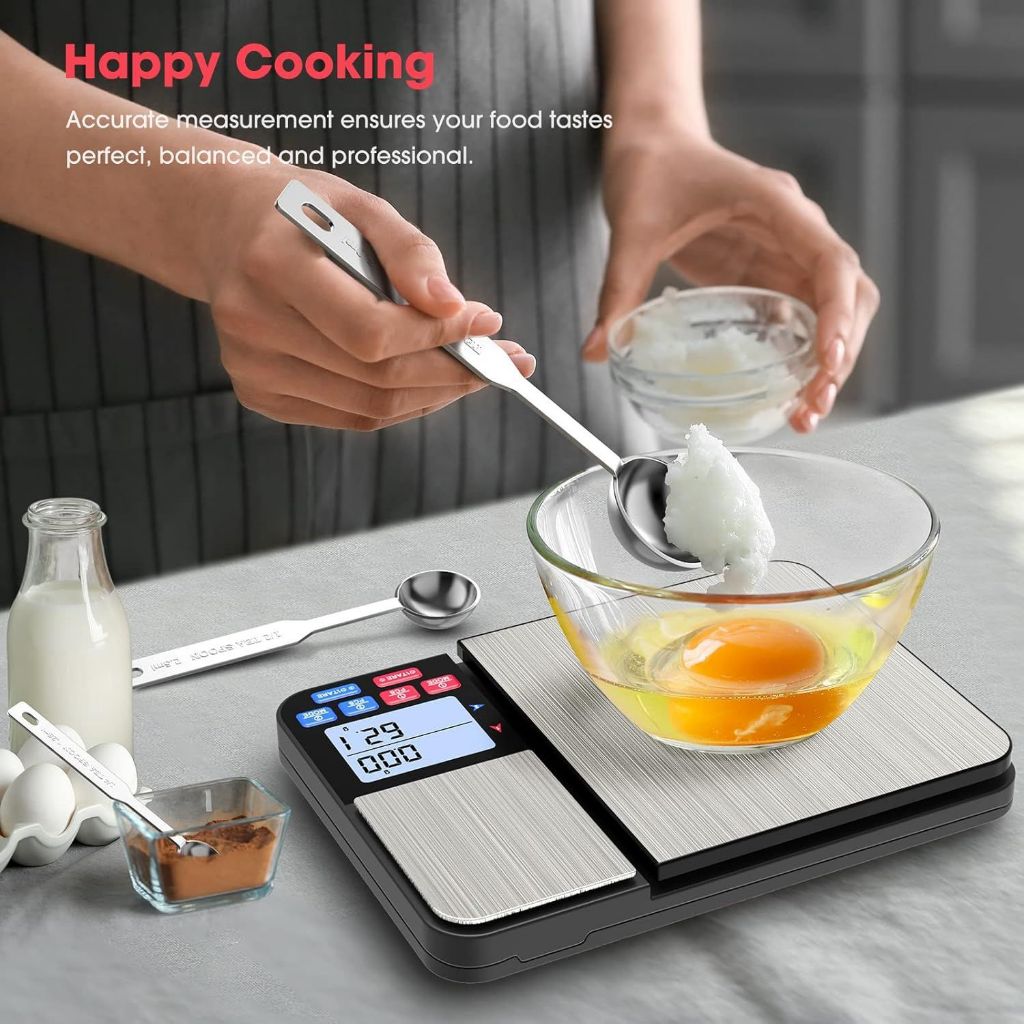 Dual Platform Digital Kitchen Scale 0.1g/0.01g LCD Digital Precision Scale Stainless Steel ...