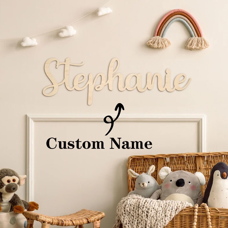 Personalized Cutout Wood Name, Business Name，wall wooden decorations ...