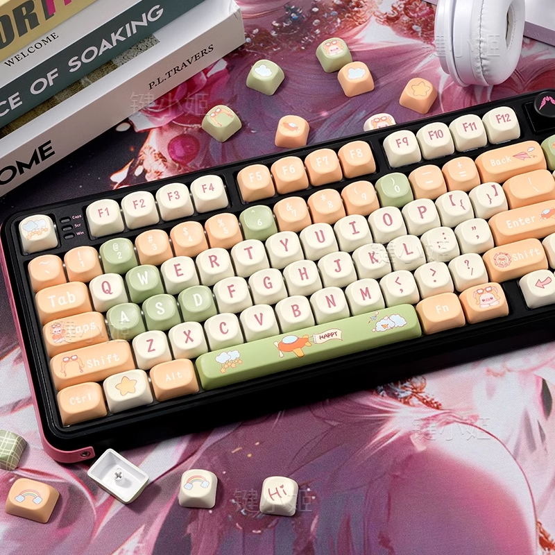 【ONLY KEYCAP】Little Pig Pilot Keycap 127 Keys MOA Profile PBT Dye-sub ...