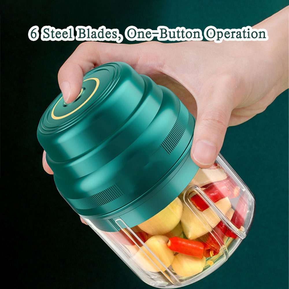 Portable Electric Mini Food Processor with 6-Blade Design - Garlic ...