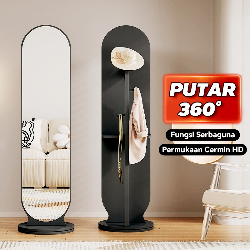 【Upgraded Version】MOK 166*36cm Cermin 360 ° Rotating Chassis Glass ...