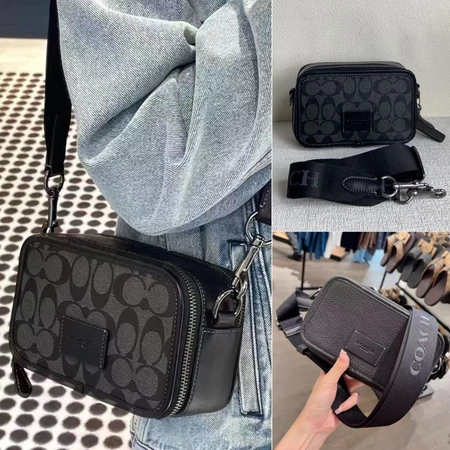 [Authentic Guarantee] COACH Men's Classic Camera Bag Double Zipper ...