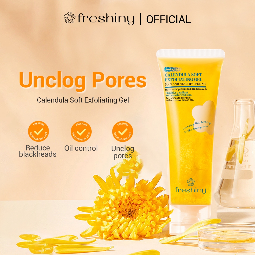 Freshiny Calendula Exfoliating Gel Gently Cleanses With 8D Hyaluronic ...