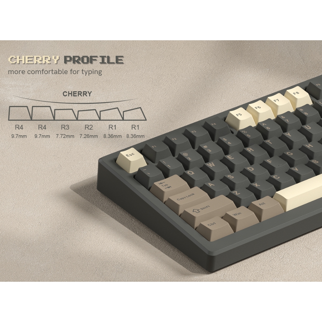 Womier PBT Retro Brown Keycaps Set Cherry Profile 138 Keys Custom ...