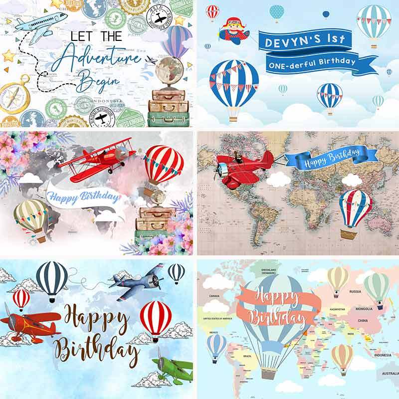 Pilot Aircraft Commander Birthday Backdrop Photography Baby Shower Kids ...