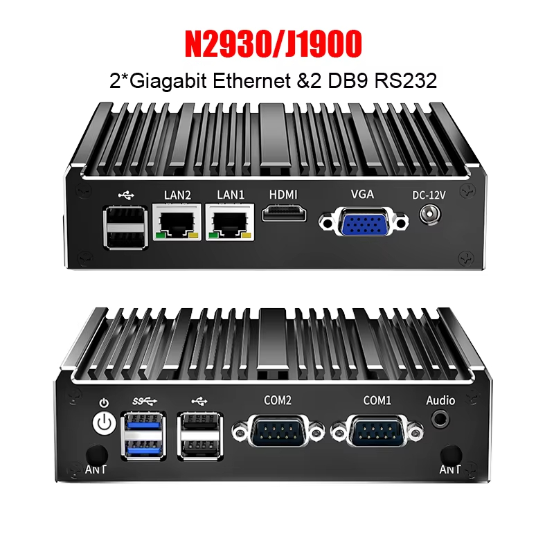 Intel Celeron Fanless Industrial IoT Mini PC Intel Celeron N2840 N2930 J1900 2x COM RS232 RS485 ...