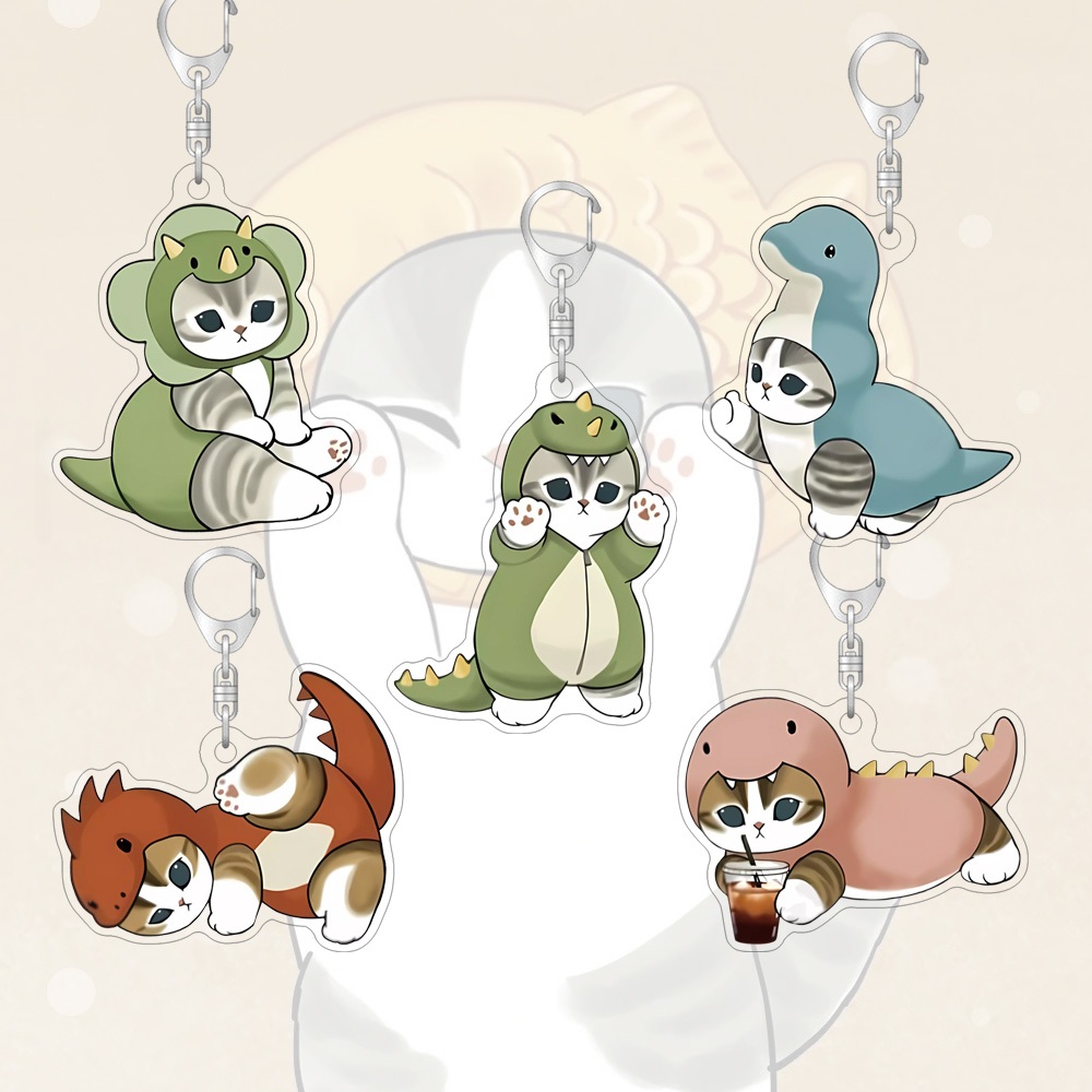 Acrylic Keychain Mofusand Dinosaur Cat Cartoon Cute Bags Decorative ...