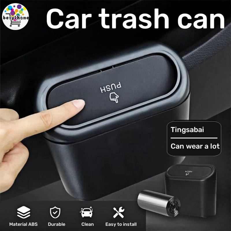 Car Trash Bin Universal Car Mini Trash Bin Dust Bin Universal Hanging ...