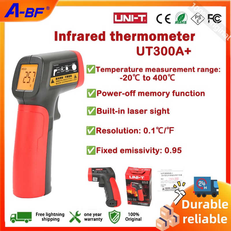 UNI-T Digital Infrared instrument UT300A+ Non-contact Temperature Gun ...