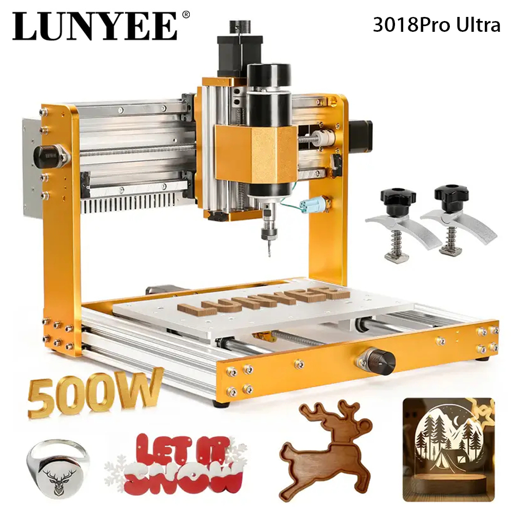 LUNYEE 3018 Pro Ultra CNC Router 500W All-Metal GRBL Offline Control 3 ...
