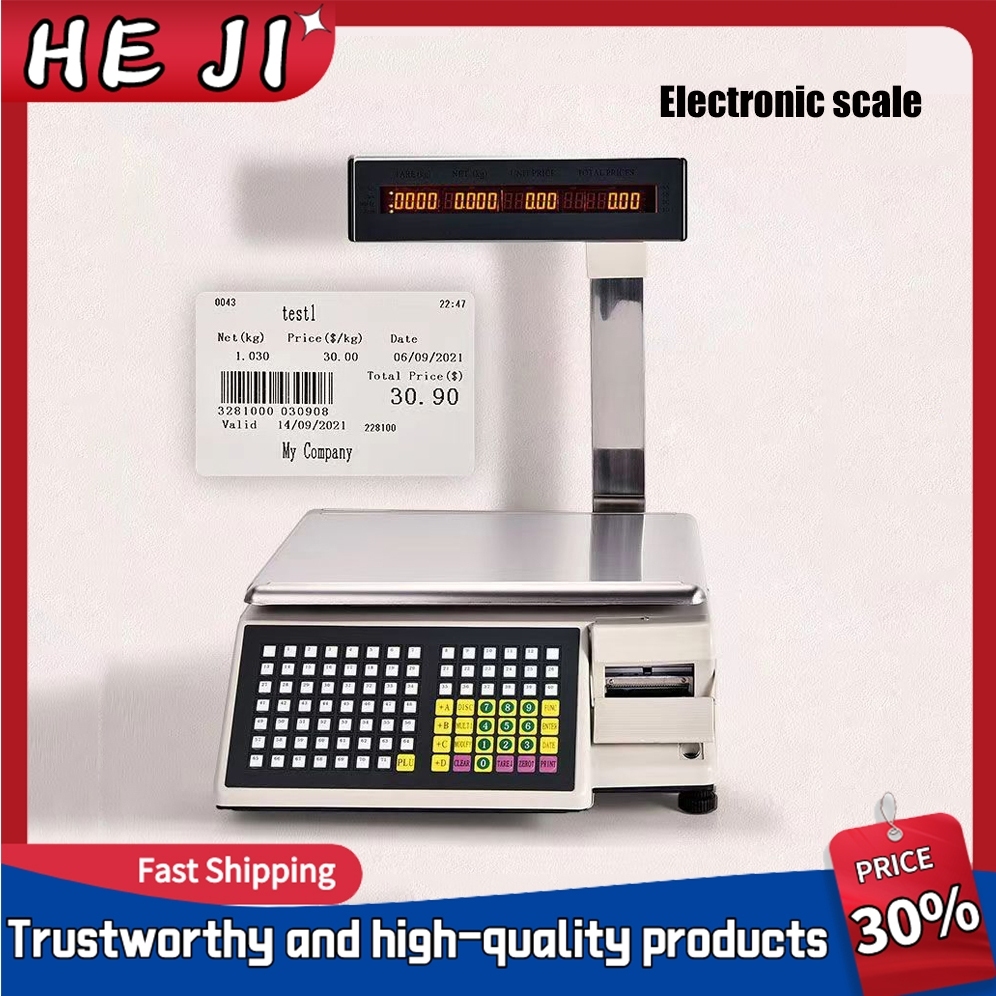 Commercial Digital Weight Barcode Scal with Thermal Label Printer for ...