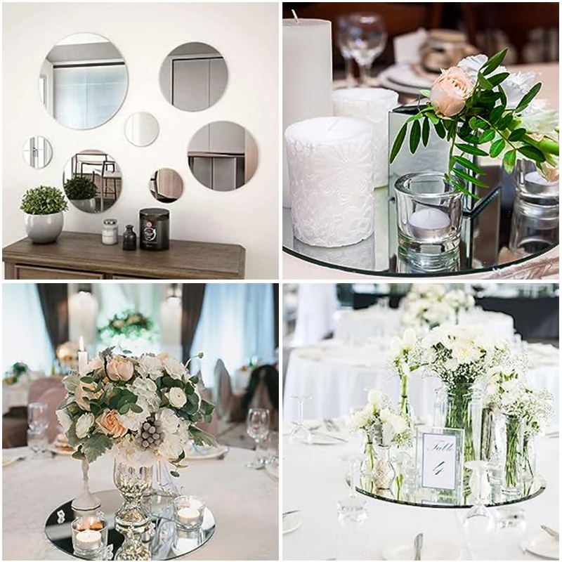 Wedding Event Party Table Decoration round mirror Safe Tray ...