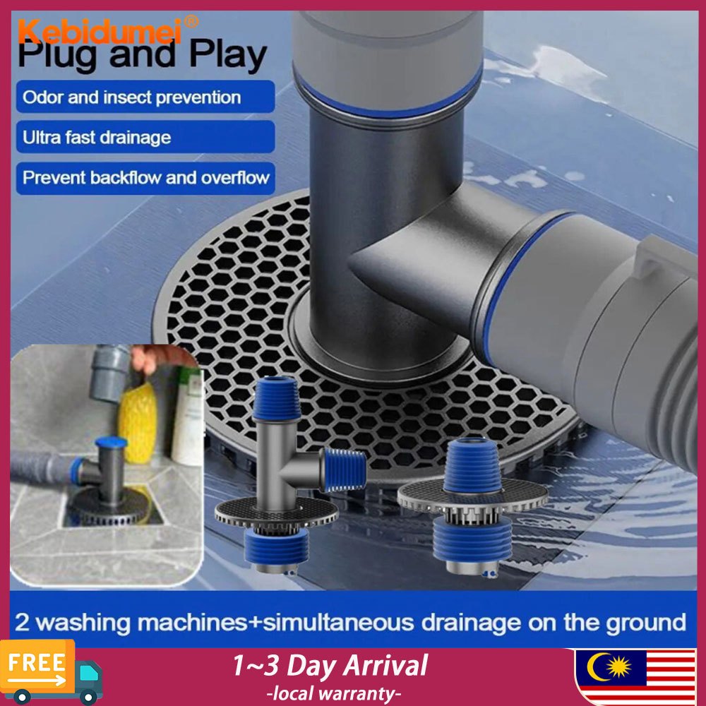 (🔥MY stock🔥) Three-Way Drain Pipe Sealing Cover, Water Pipe Floor Drain ...