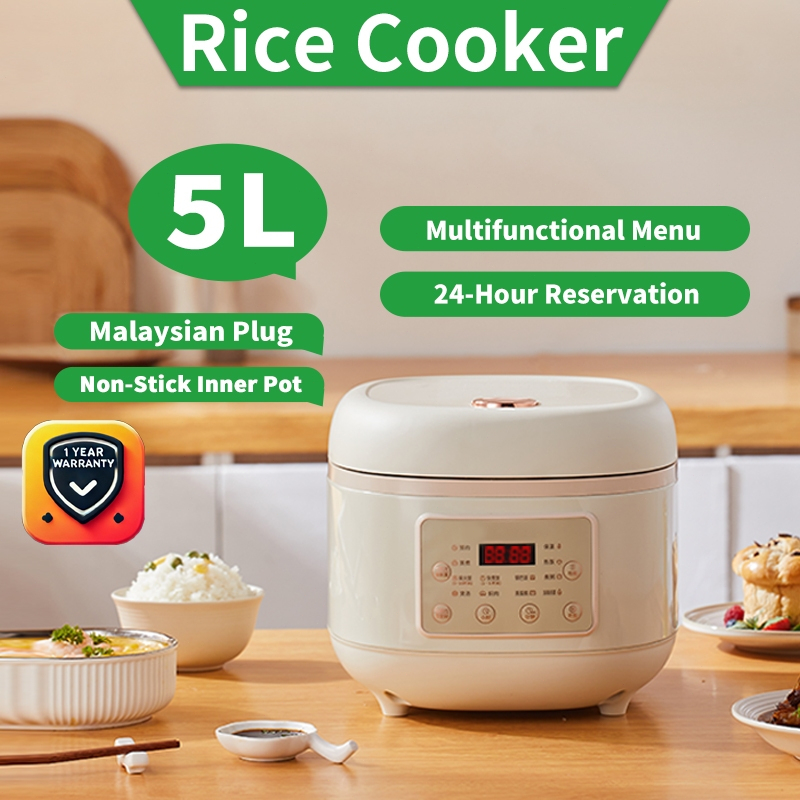 5L Big Rice Cooker Black Smart Screen periuk nasi elektrik Non-Stick Rice Cooker多功能智能電鍋 | Shopee ...