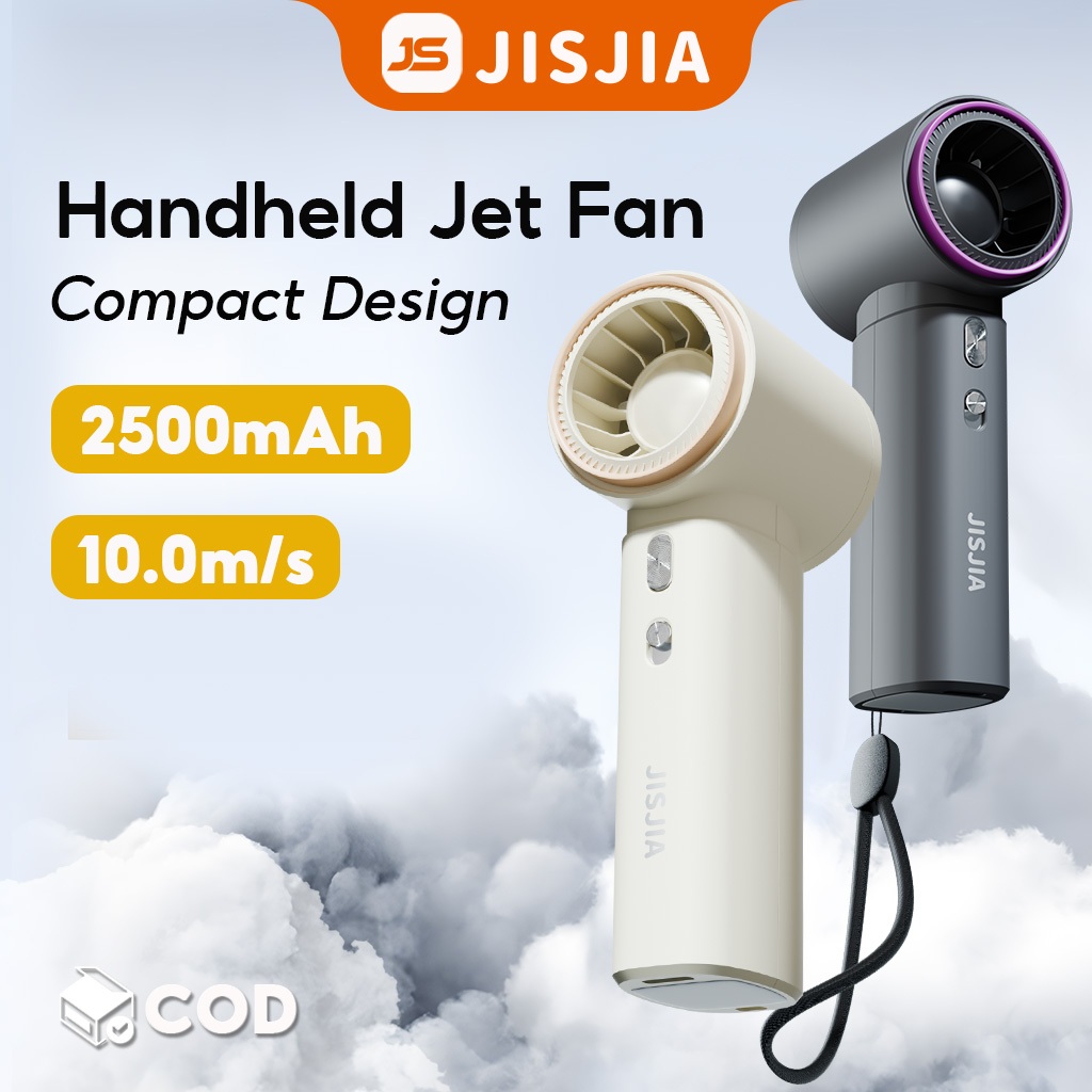 JISJIA Turbo Jet Mini Fan Handheld Fan Strong Wind 5 Gear High-Speed ...