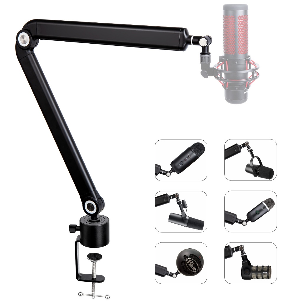 Mic Boom Arm for Blue Yeti Microphone, HyperX QuadCast Mic, Fifine ...