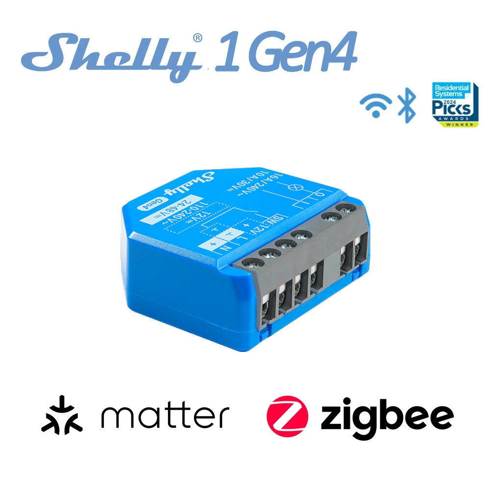 Shelly 1 Gen4 Zigbee Dry Contact Wifi Smart Switch For Controlling ...