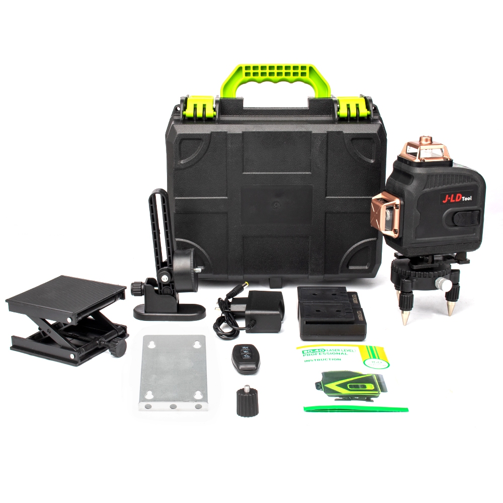JLD 16 Line Laser Level 360° Rotary Self Leveling Measuring Tool Set ...