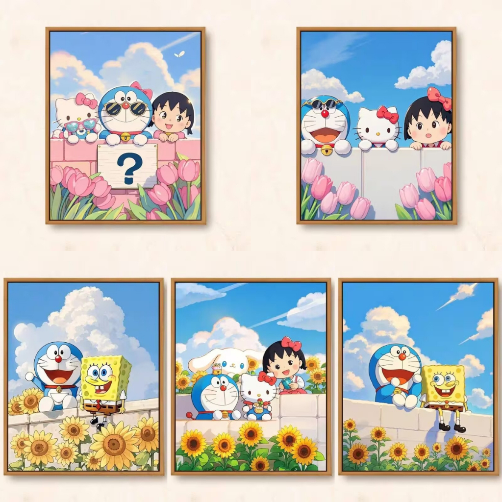 【ORFON】30×40cm canvas painting/paint by number/Anime Cartoon/Doraemon ...