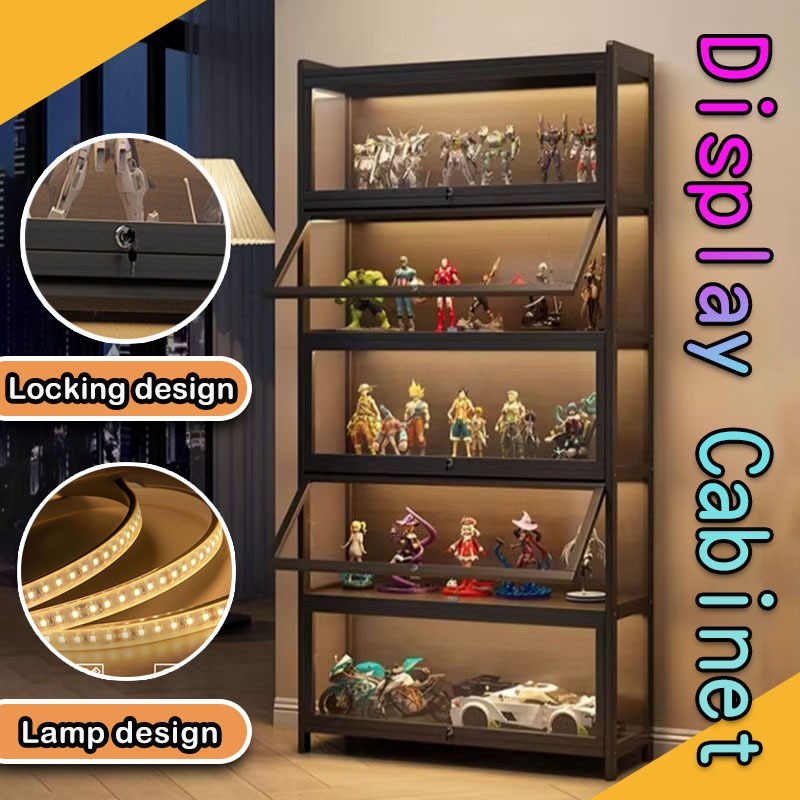 Display Cabinet Display Racks Lockable Display Cabinet with Lights ...