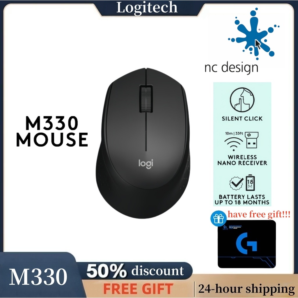 Logitech M330 Silent Plus Wireless Mouse,2.4 GHz with USB Nano Receiver ...
