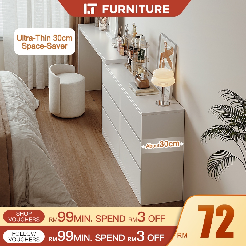 30cm Narrow Makeup Table DIY Chest Drawer Dressing Table With Drawers ...