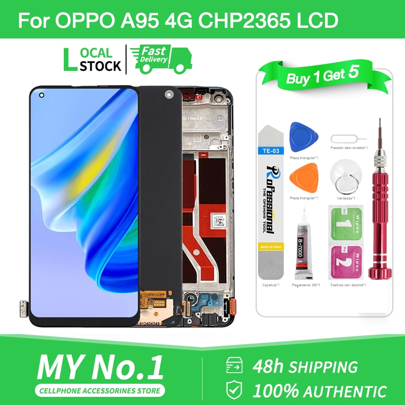 Original LCD with Frame For OPPO A95 4G CPH2365 / A95 5G / Reno6 Lite ...