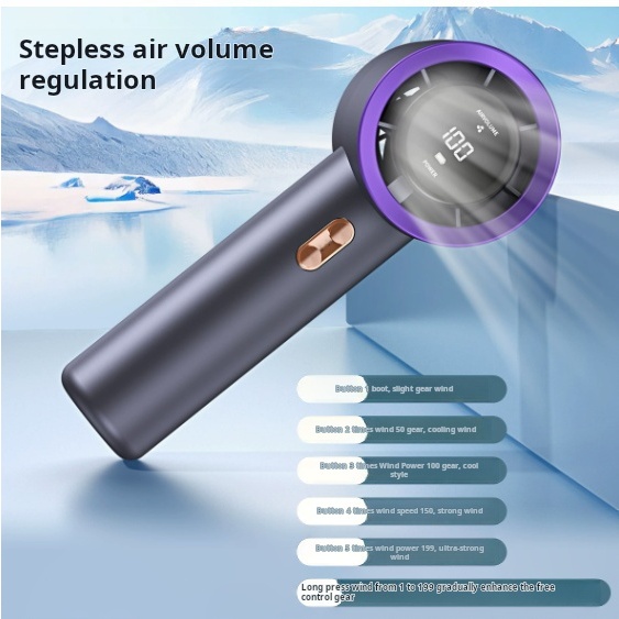 New high-speed handheld small fan USB charging mini turbine bladeless ...
