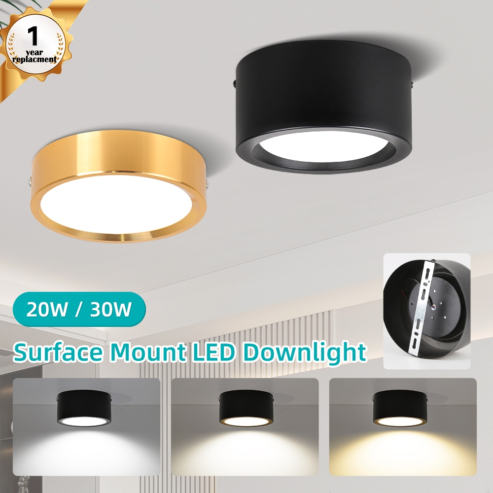 Lampu Surface Downlight Tri-color Led Pin Light Ceiling Lights 20W 30W ...
